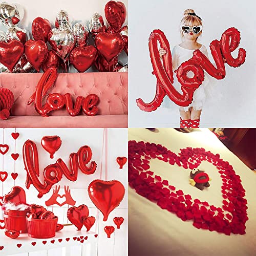 Valentines Day Balloons,101 PCS Heart Balloons for Valentines Day Decorations,Valentine Decorations,Heart Balloons Love Balloons Aluminum Foil Balloons for Birthday Party Wedding (101 PCS)