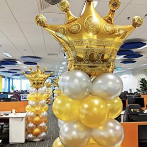 Tellpet Crown Balloons Foil Helium Mylar Balloon, Gold, 2 Pieces