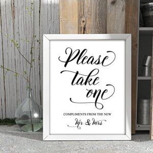 Please Take One Sign, Wedding Favors Sign, Party Print, Compliments from The New Mr. & Mrs. Favor Sign Party Decor