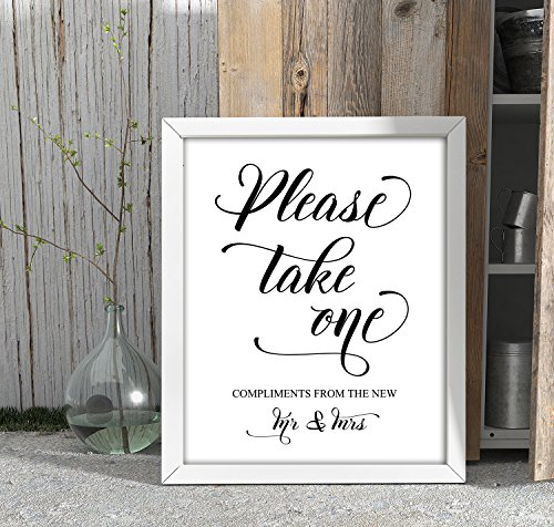 Please Take One Sign, Wedding Favors Sign, Party Print, Compliments from The New Mr. & Mrs. Favor Sign Party Decor