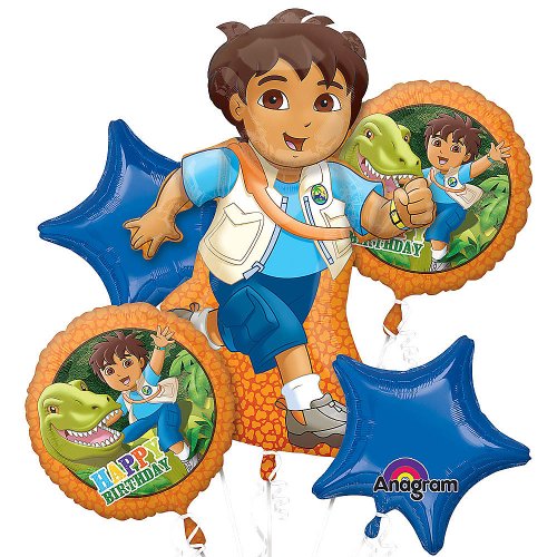 Go Diego Go Balloon Bouquet (5 Pack)