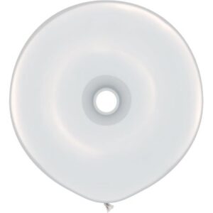 qualatex 16″ geo donut white latex balloons (25ct)