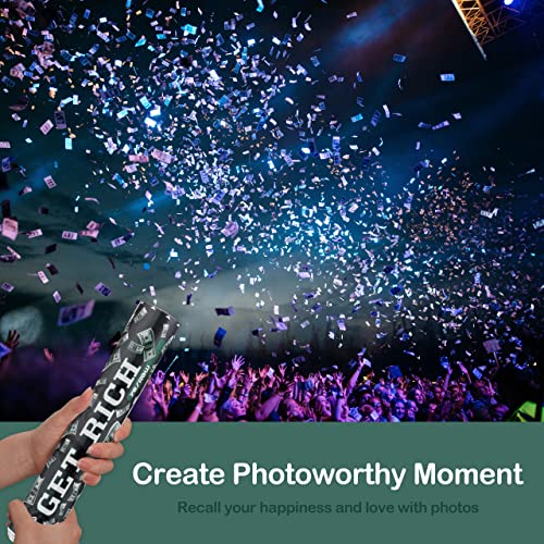 Confetti Cannon Party Poppers Biodegradable Shooters,(6 Pack)YESHOW Money Confetti Gun Blaster for New Year’s Eve Party Supplies Graduation Christmas Birthday