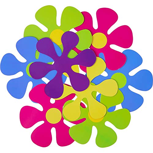 50 Pieces Retro Flower Cutouts Retro 60s Party Prop Paper Flower Cutout for Party Decorations