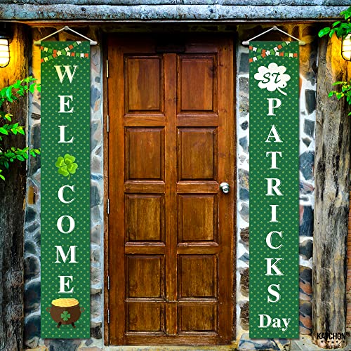 KatchOn, St Patricks Day Banner, 2 Pieces - Big, 72x12 Inch | St Patricks Day Banners for St Patricks Day Party Decorations | Happy St Patricks Day Door Sign for St Patricks Day Decorations Outdoor