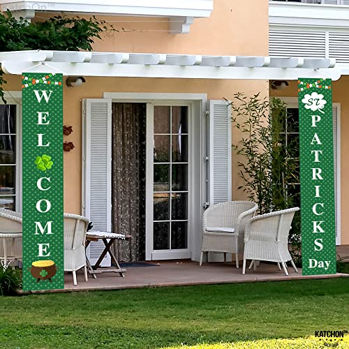 KatchOn, St Patricks Day Banner, 2 Pieces - Big, 72x12 Inch | St Patricks Day Banners for St Patricks Day Party Decorations | Happy St Patricks Day Door Sign for St Patricks Day Decorations Outdoor