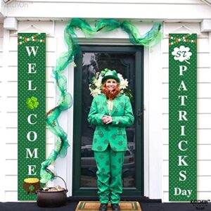 KatchOn, St Patricks Day Banner, 2 Pieces - Big, 72x12 Inch | St Patricks Day Banners for St Patricks Day Party Decorations | Happy St Patricks Day Door Sign for St Patricks Day Decorations Outdoor