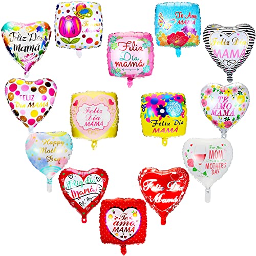 28 Pieces Happy Mother's Day Balloons Mother's Day Party Decorations Supplies Best Mom Ever Mom Day Foil Balloons Feliz Dia Mama Balloons Mother's Day Party Balloons for Mother's Day Party Decor