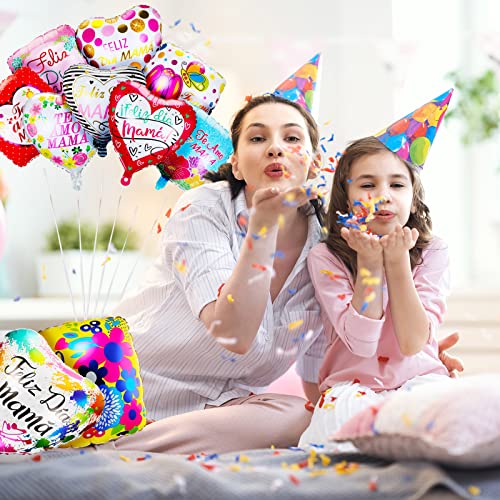 28 Pieces Happy Mother's Day Balloons Mother's Day Party Decorations Supplies Best Mom Ever Mom Day Foil Balloons Feliz Dia Mama Balloons Mother's Day Party Balloons for Mother's Day Party Decor