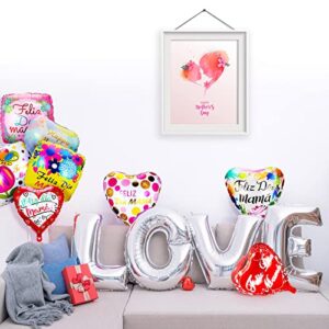 28 Pieces Happy Mother's Day Balloons Mother's Day Party Decorations Supplies Best Mom Ever Mom Day Foil Balloons Feliz Dia Mama Balloons Mother's Day Party Balloons for Mother's Day Party Decor