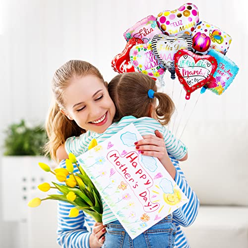 28 Pieces Happy Mother's Day Balloons Mother's Day Party Decorations Supplies Best Mom Ever Mom Day Foil Balloons Feliz Dia Mama Balloons Mother's Day Party Balloons for Mother's Day Party Decor