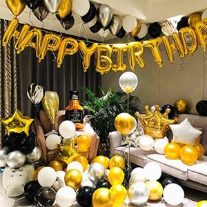 16 Inch Gold Letter Balloons Mylar Foil Alphabet Letter A-Z Balloons Set for Wedding Birthday Party Decoration Banner(26pcs Pack,) (Gold)