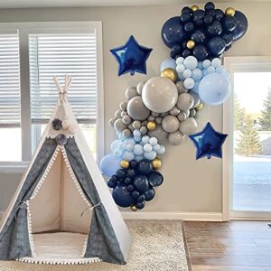 Navy Blue Balloon Garland Kit, 84 Pieces Dark Blue Balloons Navy Balloons Different Sizes with 18/12/10/5 Inches for Gender Reveal, Birthday Party, Bridal Shower, Baby Shower