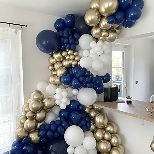 Navy Blue Balloon Garland Kit, 84 Pieces Dark Blue Balloons Navy Balloons Different Sizes with 18/12/10/5 Inches for Gender Reveal, Birthday Party, Bridal Shower, Baby Shower