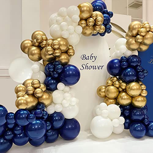 Navy Blue Balloon Garland Kit, 84 Pieces Dark Blue Balloons Navy Balloons Different Sizes with 18/12/10/5 Inches for Gender Reveal, Birthday Party, Bridal Shower, Baby Shower