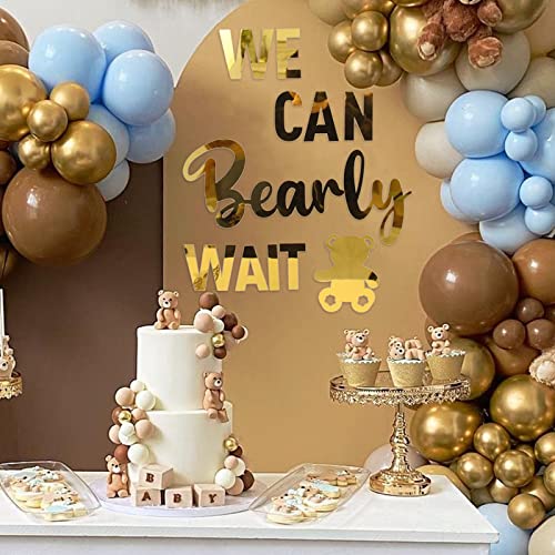 We Can Bearly Wait Teddy Bear Baby Shower Decorations, Baby Bear Sign, Baby Bear Sign,Decor for Teddy Bear Theme Girl Boy Baby Shower Birthday Party Decorations,Gender Reveal Door Hanging Photo Props