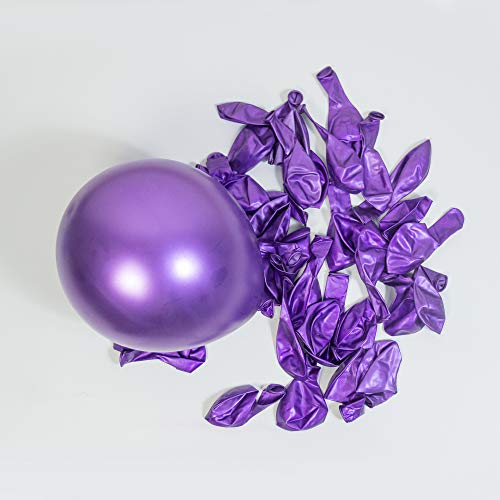 Purple Gold Party Decoration-Macaron Purple Balloon Metallic Gold Balloon Black Balloon 142Pcs for Birthday,Gender Reveal,Baby Shower,Wedding,Engagement,Christmas and New Year Party Decoration.