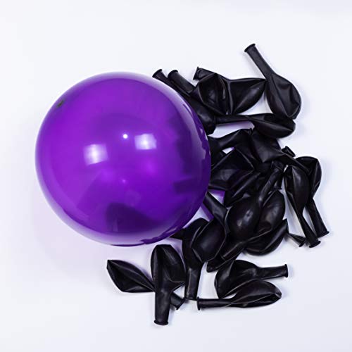 Purple Gold Party Decoration-Macaron Purple Balloon Metallic Gold Balloon Black Balloon 142Pcs for Birthday,Gender Reveal,Baby Shower,Wedding,Engagement,Christmas and New Year Party Decoration.