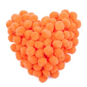 150 pieces pom poms, 1 inch orange craft pom poms, christmas fuzzy pompom puff balls, small pom pom balls for diy arts, crafts projects, christmas home decorations