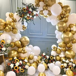 125pcs Metallic Gold Balloons Different Sizes Pack, 18/12/10/5 inch Chrome Gold Latex Balloons Garland Kit for Christmas Birthday Graduation Party Balloons