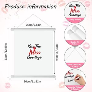 Kiss The Miss Goodbye Signature Hanging Poster Bachelorette Guest Book Alternative Bride Shower Game Supply for Bride Bride Maid Ready to Hang 9.84 x 11.8 Inches Included Black Color Pen