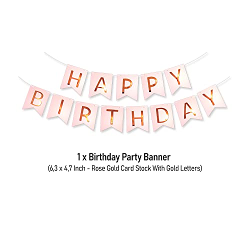 35th Birthday Party Decorations Rose Gold Supplies Big Set for Women with Happy Birthday Balloons Banner and 35 Digit Balloon for Her Including Latex and Confetti Balloons