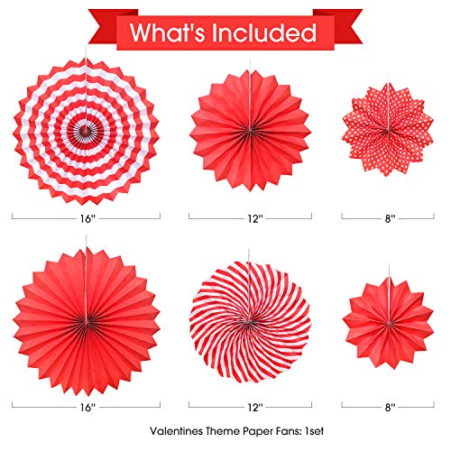 HIPEEWO Valentines Day Party Decorations - Valentine's Day Decorations Including Banner, Paper Fans, Silk Rose Petals, Teddy Bear, Red Heart and Love Foil Balloons for Valentines, Anniversary, Wedding