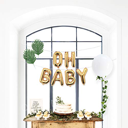 Ola Memoirs Greenery Baby Shower Decorations, Boho Neutral Oh Baby Balloon Garland Arch, Faux Greenery Ivy Leaf Vines, Backdrop Decor for boy and girl, Sweet Decoration Jungle Safari Woodland Theme