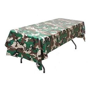 Oojami Pack of 6 Camouflage Plastic Tablecover Camo Tablecloth - 54" x 108"