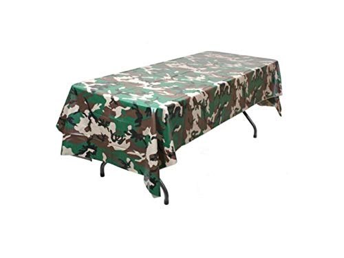 Oojami Pack of 6 Camouflage Plastic Tablecover Camo Tablecloth - 54" x 108"