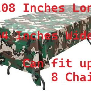 Oojami Pack of 6 Camouflage Plastic Tablecover Camo Tablecloth - 54" x 108"