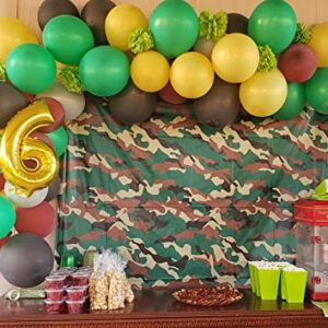 Oojami Pack of 6 Camouflage Plastic Tablecover Camo Tablecloth - 54" x 108"