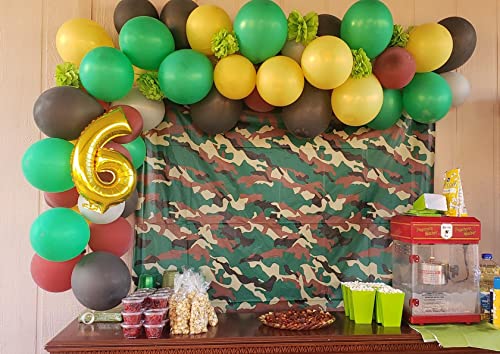 Oojami Pack of 6 Camouflage Plastic Tablecover Camo Tablecloth - 54" x 108"