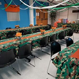 Oojami Pack of 6 Camouflage Plastic Tablecover Camo Tablecloth - 54" x 108"