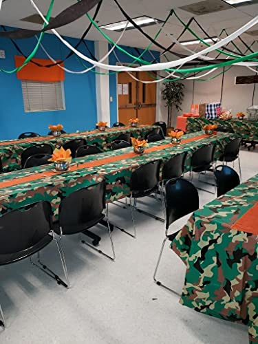 Oojami Pack of 6 Camouflage Plastic Tablecover Camo Tablecloth - 54" x 108"