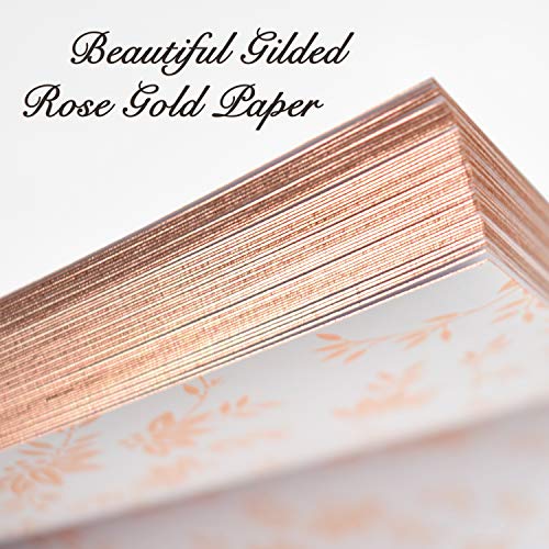 J&A Homes Wedding Guest Book - Polaroid Album Photo Guestbook Registry Sign-in with Gold Foil & Gilded Edges - White Hardbound Book with Bookmark - 9” x 6” inches Small Rose Gold (100 Pages)