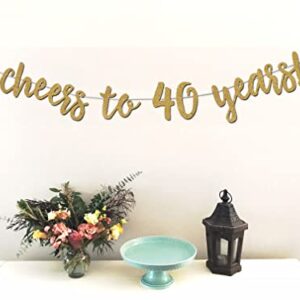 Cheers to 40 Years Banner - Premium Glitter Cardstock Paper - Larger Text for Better Visibility - Perfect Decoration for 40th Birthday Party Celebration