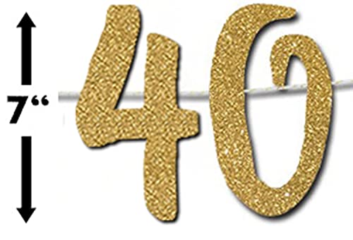 Cheers to 40 Years Banner - Premium Glitter Cardstock Paper - Larger Text for Better Visibility - Perfect Decoration for 40th Birthday Party Celebration