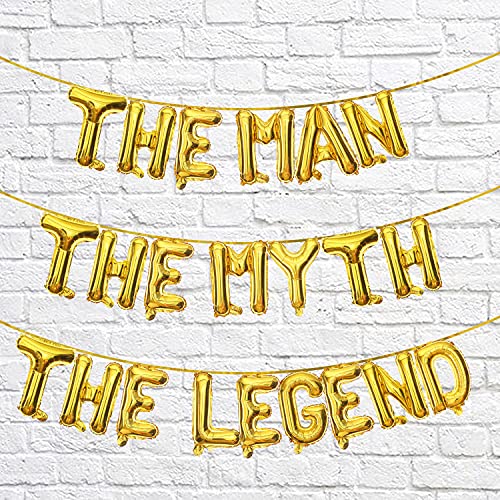 The Man The Myth The Legend Balloon | Retirement Party Decorations Foil Balloon Banner Backdrops | Men Party Balloons for Him Guy Funny Birthday Father's Day Decoration | Men Birthday Gift