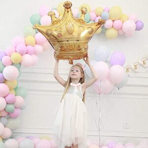 4PCS Crown Balloons Foil Crown Balloon for Birthday Wedding Party Baby Shower Decorations 2 Giant and 2 Medium Size