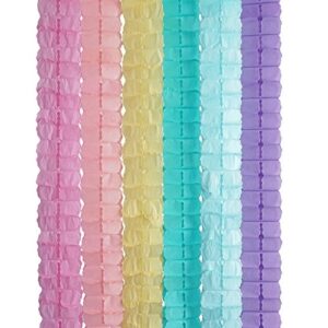 3d four leaf flower tissue paper hanging streamers for all party events, photo garland backdrop, 12-pack (unicorn pastel)