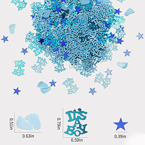 It's a Boy Table Sequins Blue Baby Footprint Star Table Confetti for Baby Shower Decorations Baby Birthday Party Supplies( 1.6 oz/45 g )