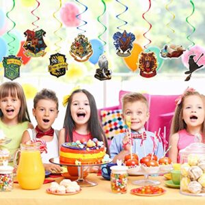 Birthday Party Supplies Set Magical Party Swirl Decorations with 36 PCS Wizard Happy Birthday Banners and 36 PCS Hanging Swirls (Total 72pcs)