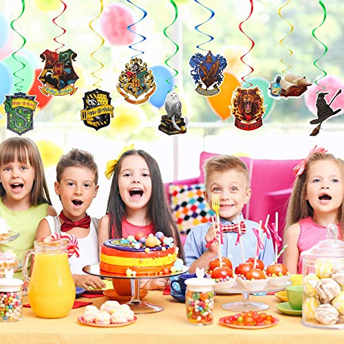 Birthday Party Supplies Set Magical Party Swirl Decorations with 36 PCS Wizard Happy Birthday Banners and 36 PCS Hanging Swirls (Total 72pcs)