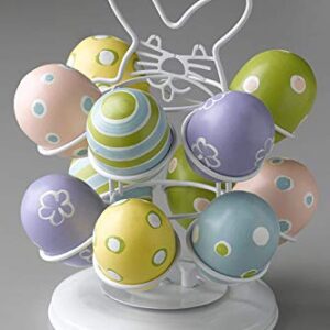 Nifty Easter Egg Carousel - White Powder Coat Finish, Spins 360-Degrees, Kitchen Centerpiece Display Stand, Decorative Egg Holder, Lazy Susan Platform