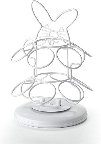 Nifty Easter Egg Carousel - White Powder Coat Finish, Spins 360-Degrees, Kitchen Centerpiece Display Stand, Decorative Egg Holder, Lazy Susan Platform