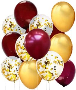 burgundy balloons maroon gold graduation decorations 2023/burgundy gold birthday party decorations women/fall balloons fall bridal shower decorations/fall party/wedding