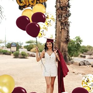 Burgundy Balloons Maroon Gold Graduation Decorations 2023/Burgundy Gold Birthday Party Decorations Women/Fall Balloons Fall Bridal Shower Decorations/Fall Party/Wedding