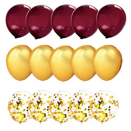 Burgundy Balloons Maroon Gold Graduation Decorations 2023/Burgundy Gold Birthday Party Decorations Women/Fall Balloons Fall Bridal Shower Decorations/Fall Party/Wedding