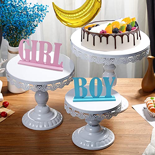 LEZIEBIRE Gender Reveal Table Decorations 2 Pieces Wooden Baby Girl Boy Table Signs Wooden Letter Blocks Blue Pink Table Centerpieces for Baby Shower Decor Gender Reveal Party Supplies